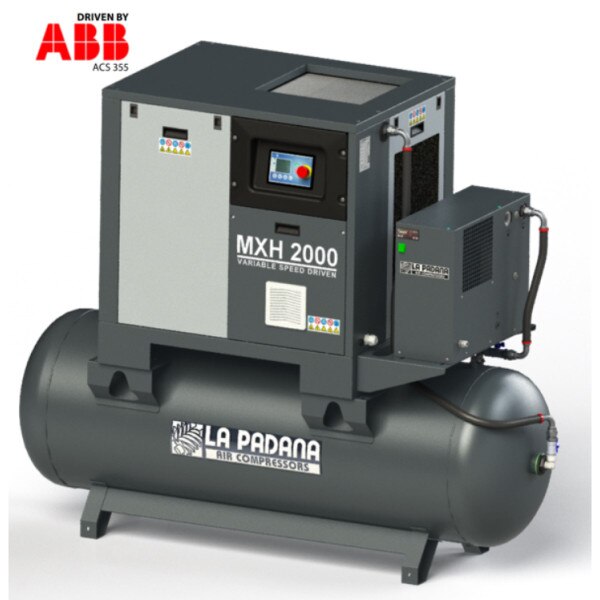 La Padana Co-Axial Screw Compressor MXP1500-500E, 500L, 15Hp, 3ph ...